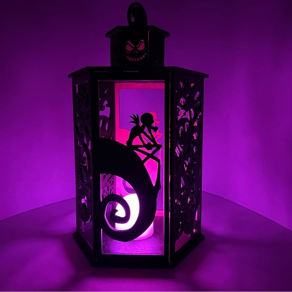 Holiday | Nightmare Before Christmas Lantern Halloween Shadowbox Lamp ...